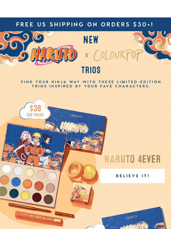 ColourPop: Don't Miss! NARUTO x ColourPop Collection 🦊 | Milled