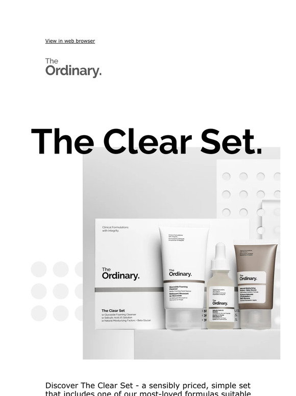 The Ordinary: Introducing The Clear Set. | Milled