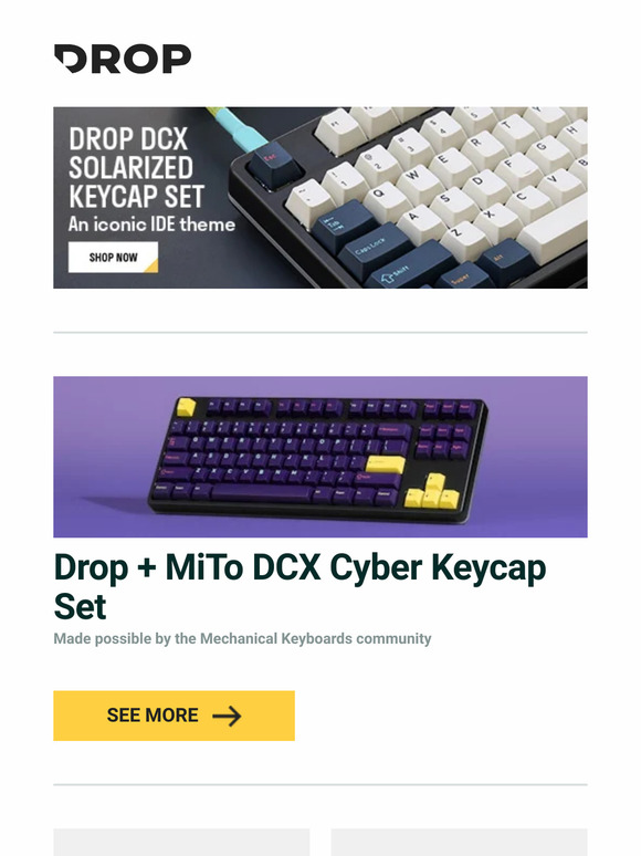 Massdrop: Drop + MiTo DCX Cyber Keycap Set, Drop SENSE75 FR4 Plate ...
