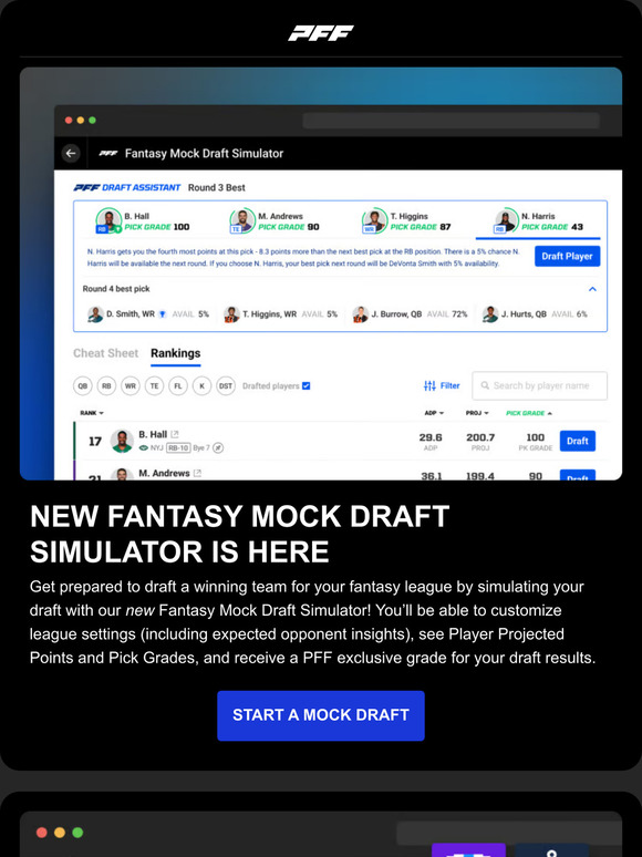 Pro Football Focus: Prepare for your Fantasy Draft with PFF’s NEW Mock ...