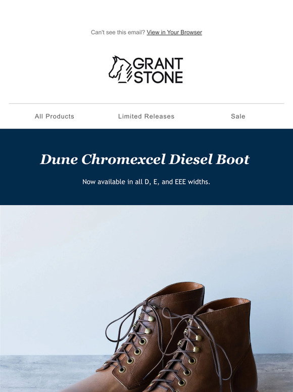 Grant Stone LLC: Dune Chromexcel Diesel Boot Restock | Milled