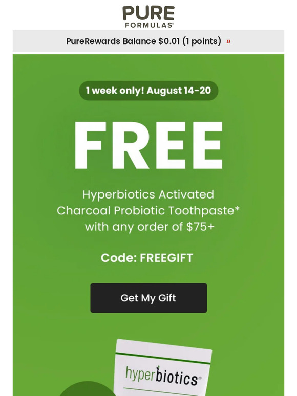 PureFormulas: FREE! Charcoal probiotic toothpaste ($18.99 value) | Milled