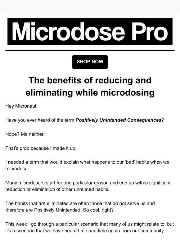 Microdose: Less is always more | Milled