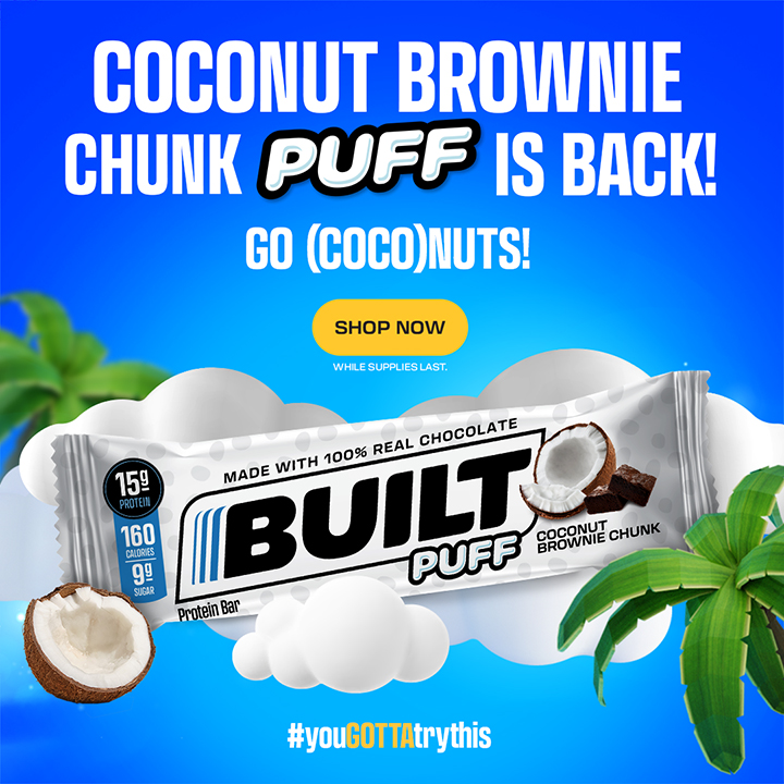 Built Bar: CHUNKS! Coconut Brownie Chunk Puffs! 😍 | Milled