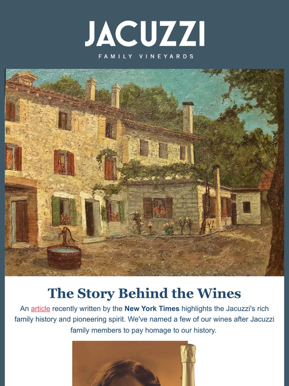 Jacuzzi Family Vineyards: The Story Behind the Wines—The wines that pay ...