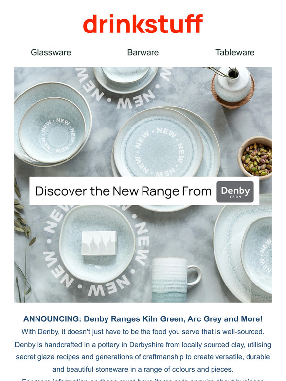 Drinkstuff: Discover Denby's new ranges: Kiln Green, Arc Grey, Arc ...