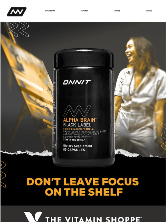 Onnit: Vitamin Shoppe EXCLUSIVE: Alpha BRAIN® Black Label | Milled