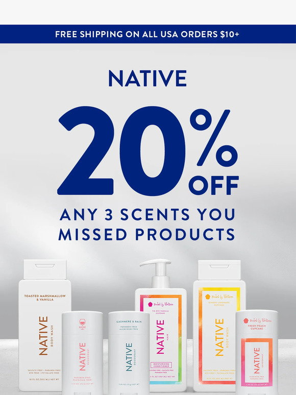 Native: Surprise—Save 20% on Scents You Missed! | Milled