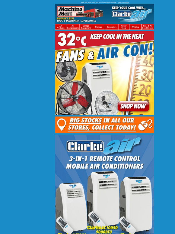 Machine Mart: Keep Cool in the HEAT! Fans & Air Conditioners | Milled