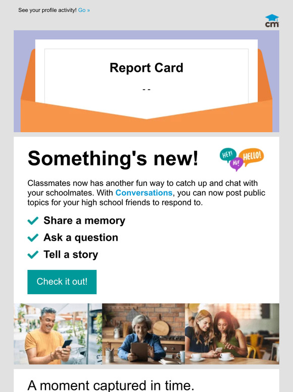 Classmates: Classmates report card for — —! | Milled