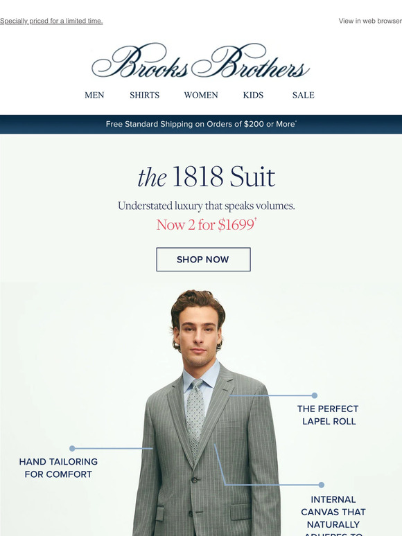 Brooks Brothers: Our signature suits starting at $999 | Milled