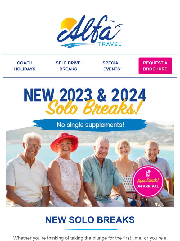Alfa Travel: New Solo Breaks Available - Book for 2023 & 2024 | Milled