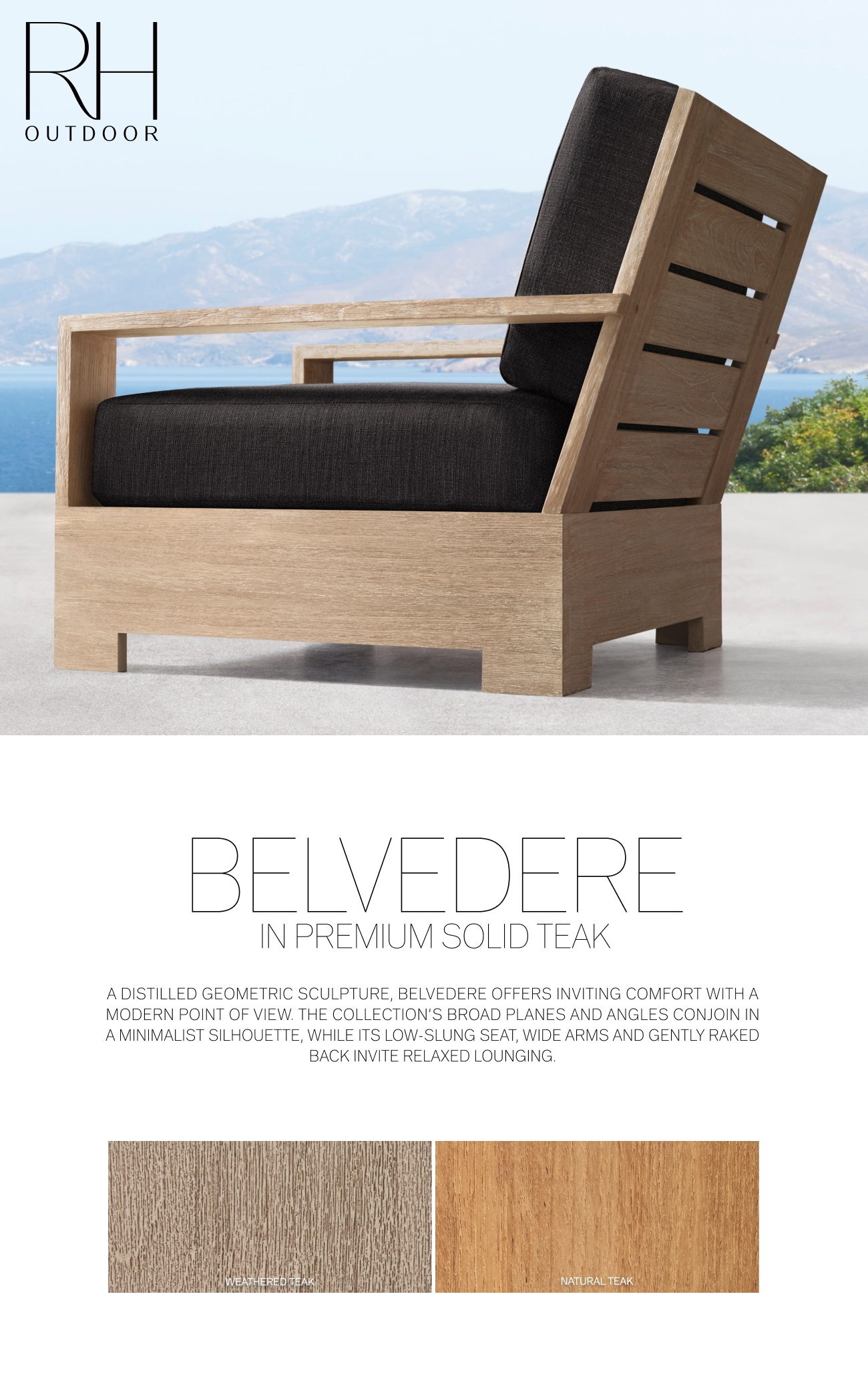 Restoration Hardware: Belvedere & Costa. Outdoor Collections in Premium ...