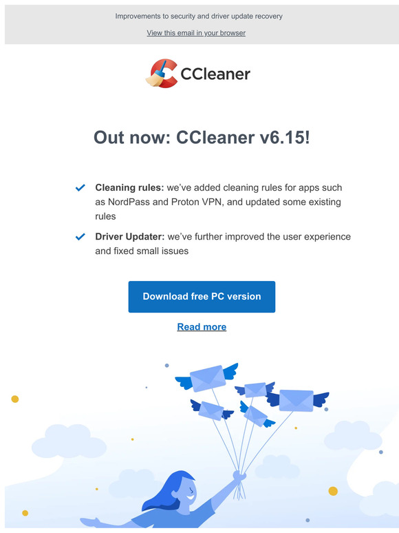 Piriform (makers of CCleaner): —, CCleaner v6.15 out now with new and ... Piriform (makers of CCleaner): —, CCleaner v6.15 out now with new and ...