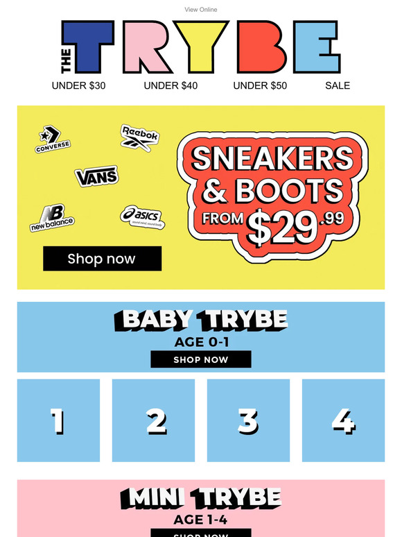 The Trybe Email Newsletters: Shop Sales, Discounts, and Coupon Codes