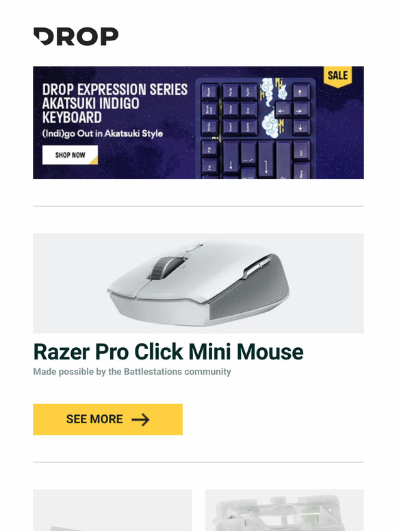 Drop: Razer Pro Click Mini Mouse, AlohaKB JXM PBT Keycap Set, Drop Holy ...