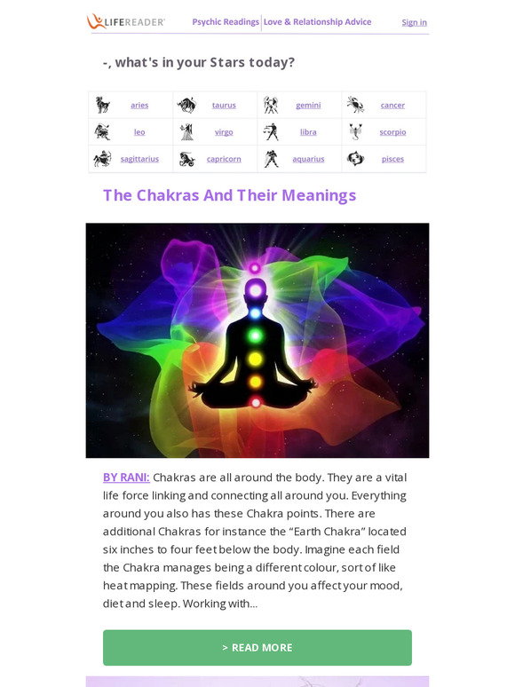 LifeReader: The Chakras And Their Meanings | Milled