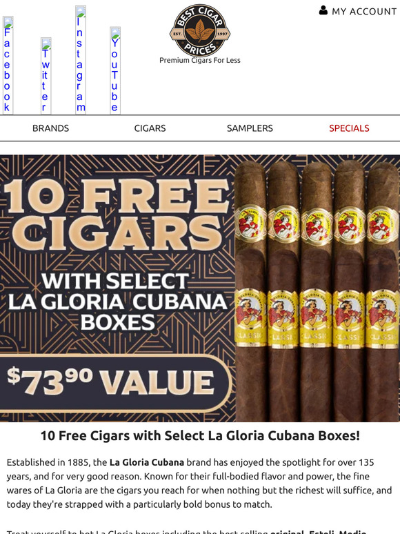 Best Cigar Prices: 💃 10 Free Cigars with La Gloria Cubana Boxes 💃 | Milled