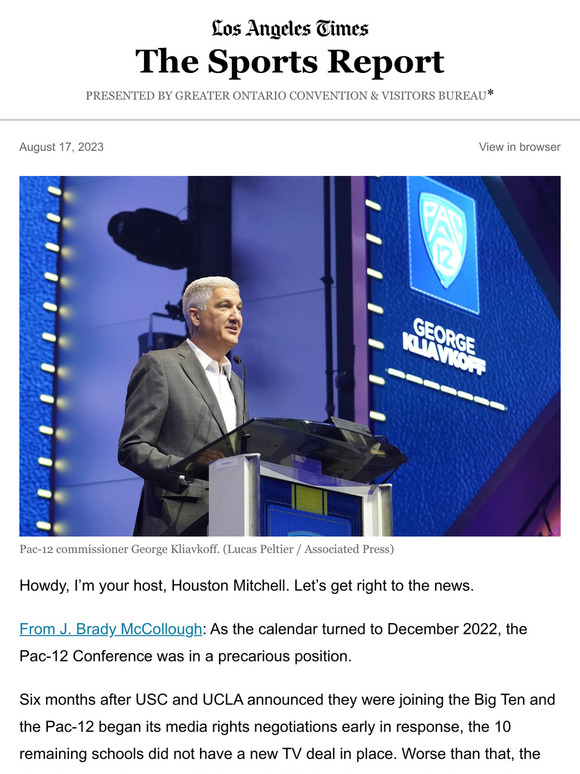 Los Angeles Times: The Sports Report: This is how the Pac-12 collapsed ...