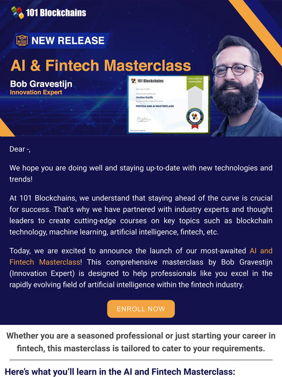 101 Blockchains: [ANNOUNCEMENT] AI And Fintech Masterclass Launched 🎯 | Milled