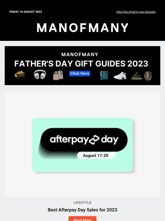 Man of Many: Best Afterpay Day Sales for 2023 & more | Milled