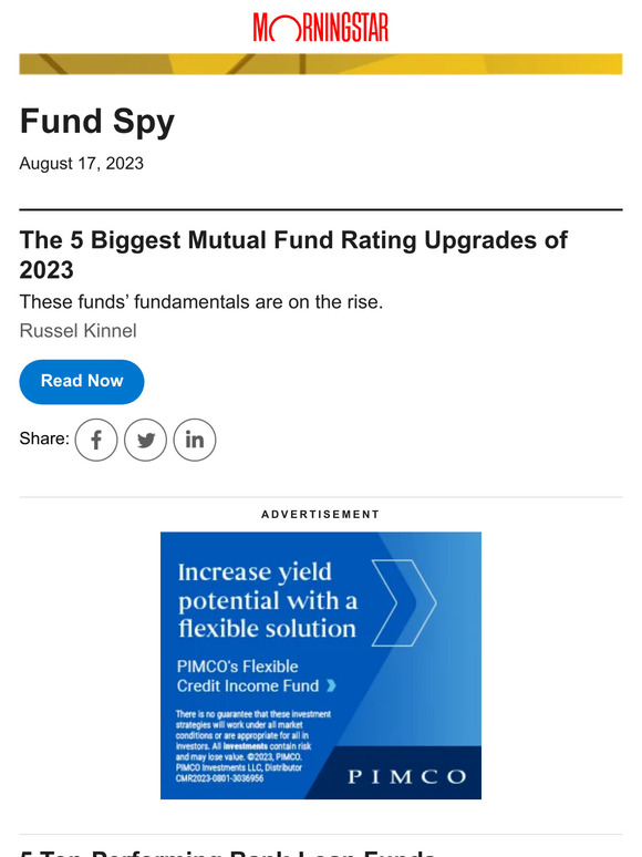 Morningstar: The 5 Biggest Mutual Fund Rating Upgrades of 2023 | Milled