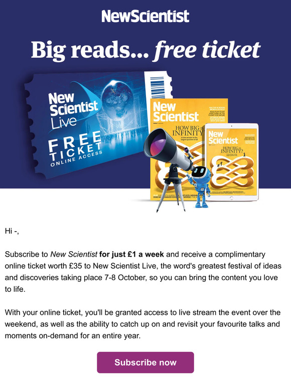 New Scientist: Your free ticket to the biggest science event of the ...