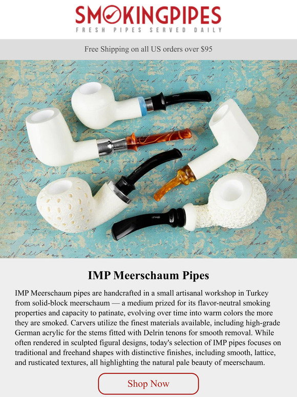 Smokingpipes: IMP Meerschaum Pipes | Traditional & Freehand Shapes | Milled