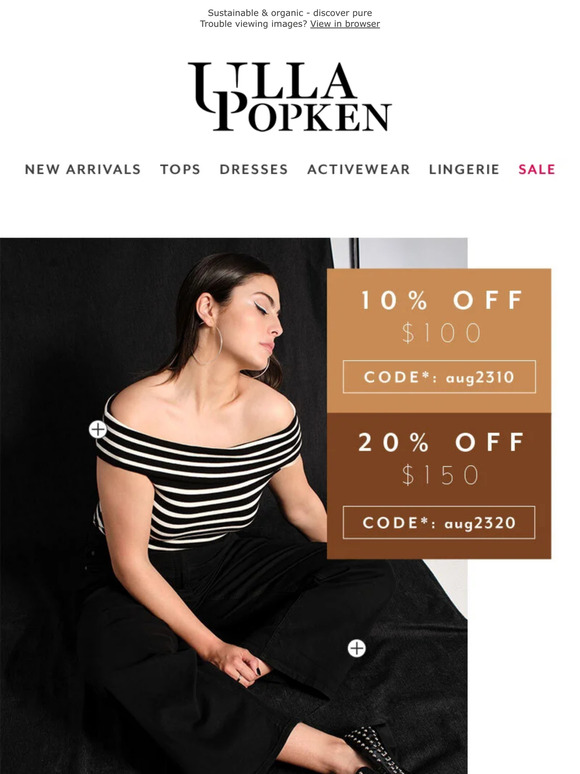 Ulla Popken: Save 20% on modern designs in black & white | Milled