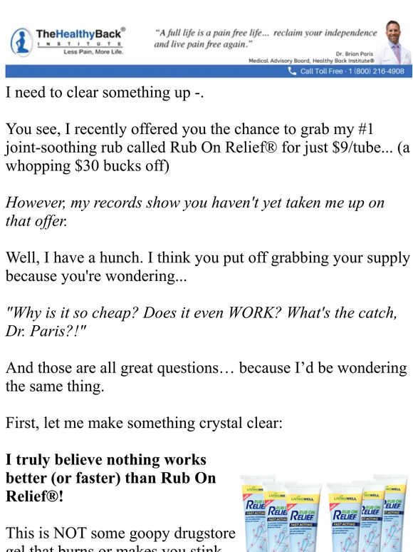 Healthy Back Institute: please respond ASAP | Milled