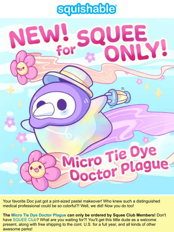 Squishable: New Drop! SQUEE-Exclusive Micro Tie Dye Doctor Plague!! 💓 | Milled