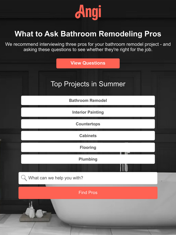 Angi: 5 Questions to Ask Your Bathroom Remodel Pro | Milled