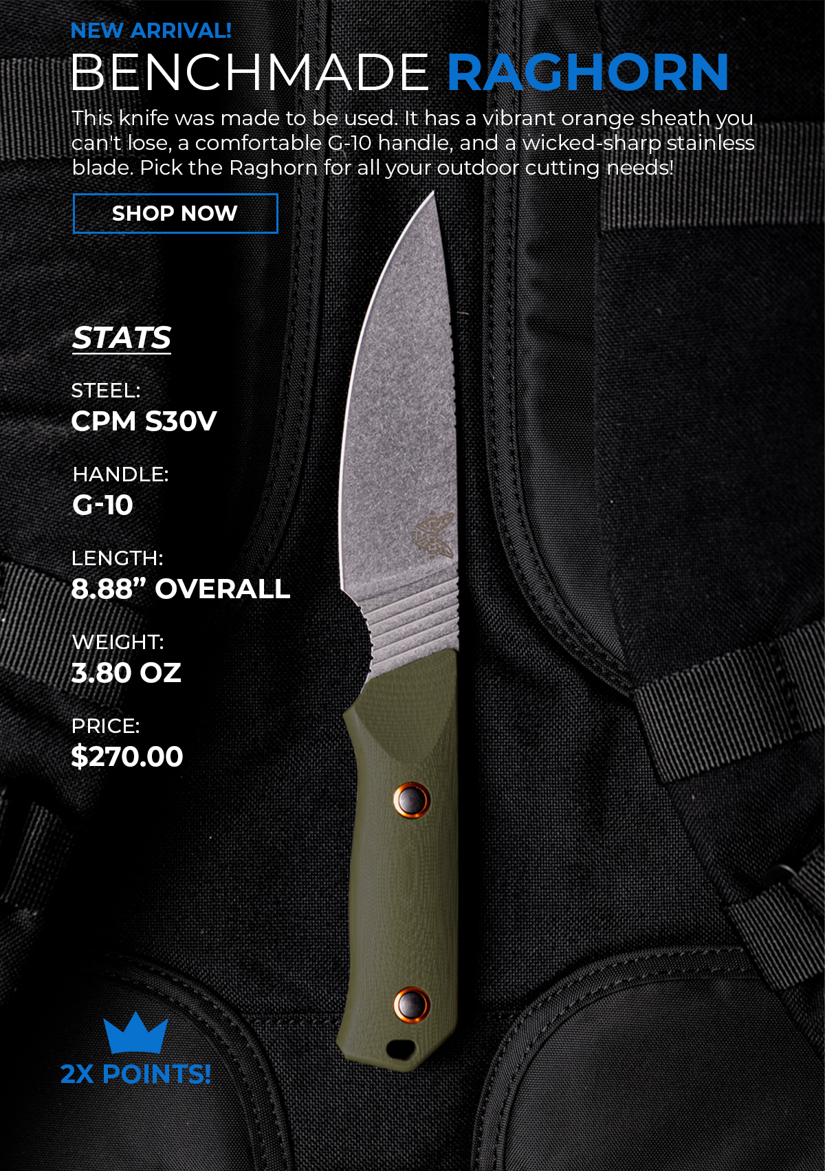 Blade HQ: Crafted for Hunters, Perfected by Benchmade: The Raghorn | Milled