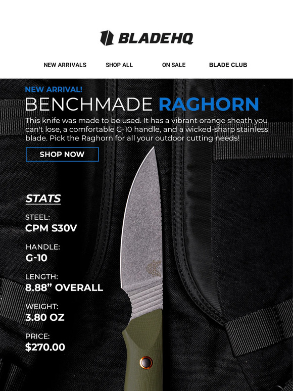 Blade HQ: Crafted for Hunters, Perfected by Benchmade: The Raghorn | Milled