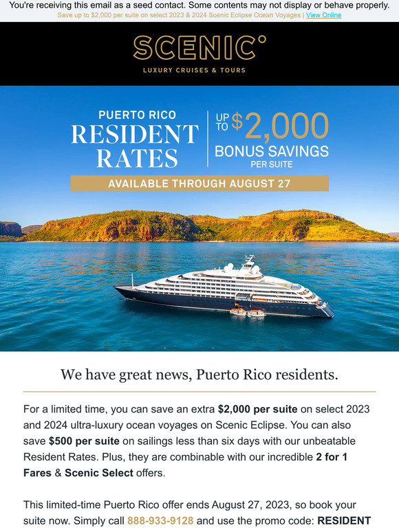 Scenic Luxury Cruises & Tours: Seed - Exclusive Bonus Savings for ...