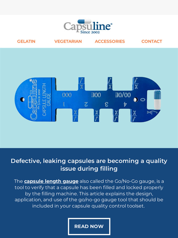 Capsuline: 📏 Go/no Go Gauge for Capsules | Milled