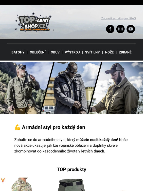 Top-ArmyShop: Inspirujte se armádním stylem a objevte jeho praktické výhody. | Milled