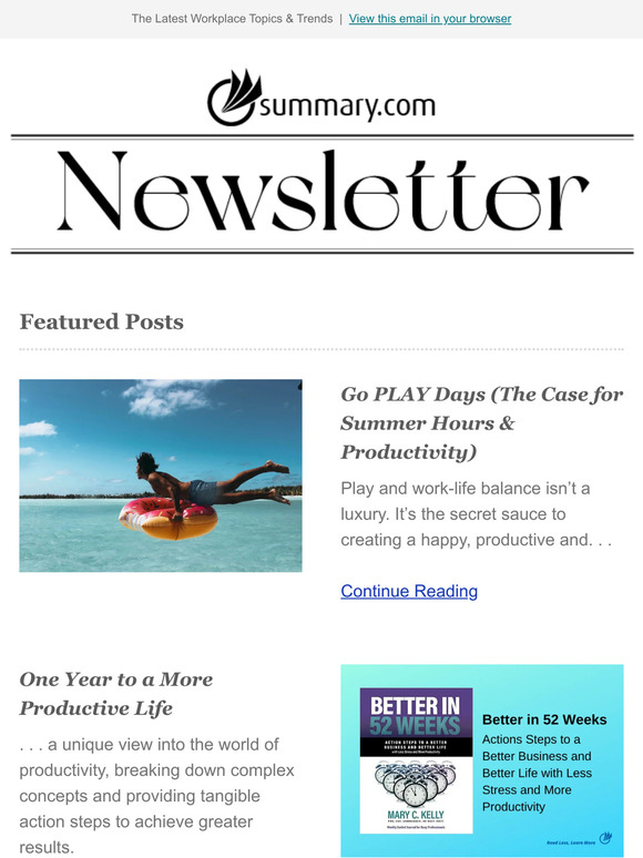 Soundview Executive Book Summaries_: The Case for Summer Hours | Milled