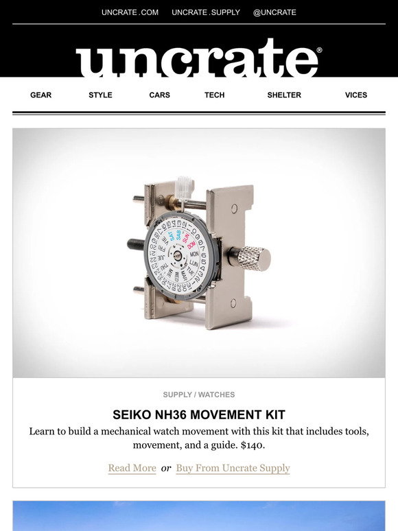 Uncrate: Seiko NH36 Movement Kit & more | Milled