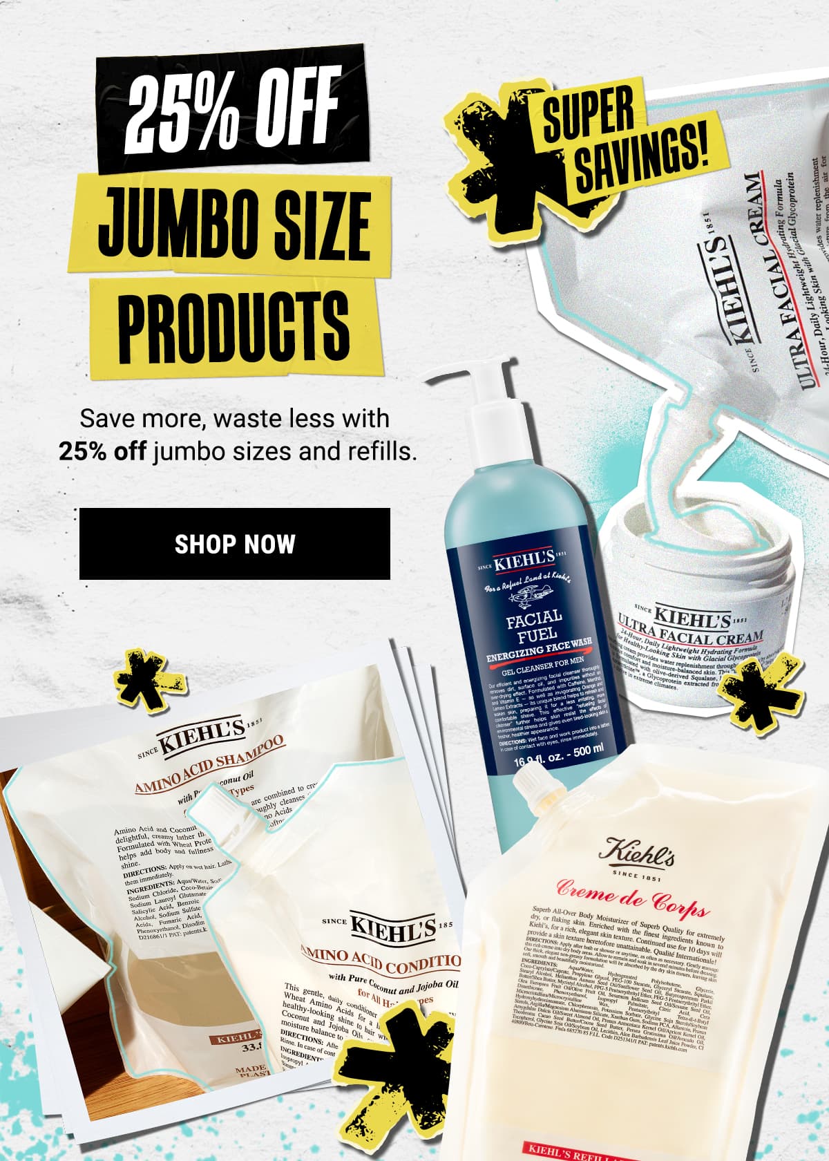 Kiehl's: BIGGER = BETTER! 25% Off Jumbo Sizes & Refills! | Milled