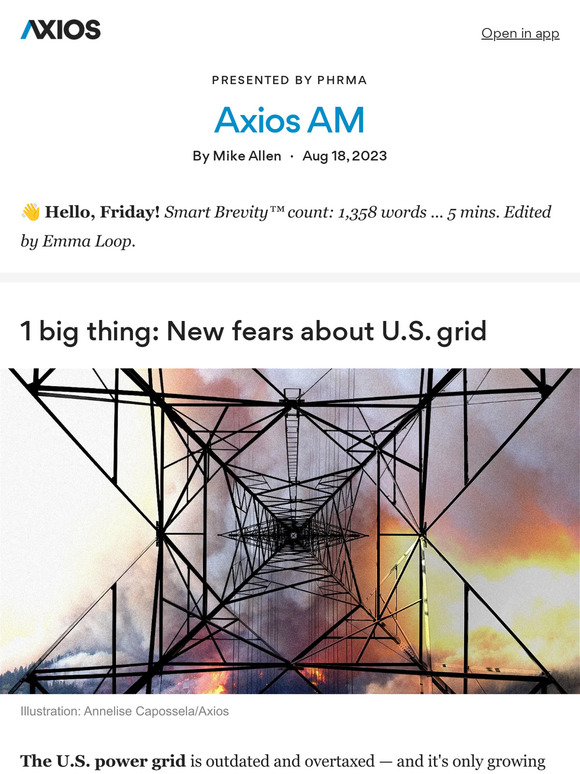 Axios Austin: ⚡ Axios AM: Power-line fears | Milled