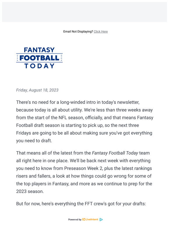 CBS Sports: Here's Your Fantasy Football Draft Day Cheat Sheet | Milled