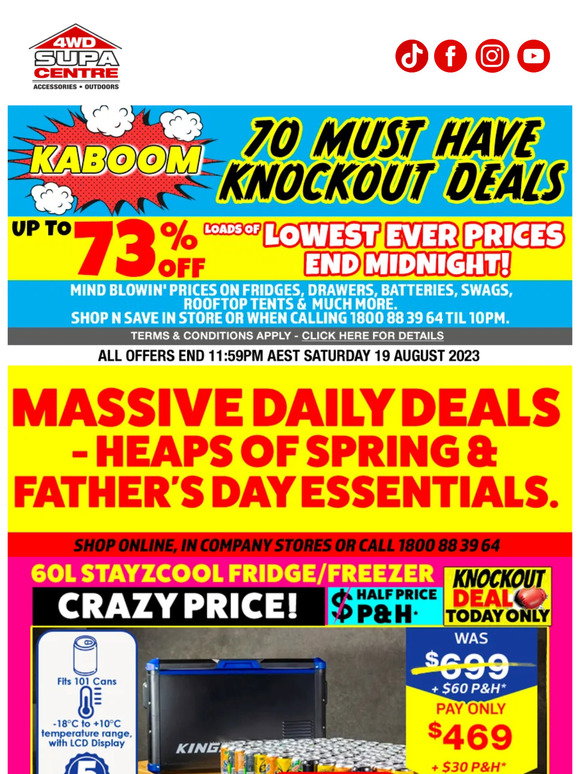 Supacentre: Kaboom! 70 Must Have Knockout Deals Up To 72% Off - Loads ...