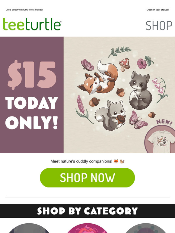 TeeTurtle: Cottagecore critters at play 🦊 🐿 | Milled