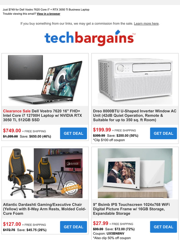 Techbargains: 50% off Dreo 8000BTU Window AC | $14 Compressed Air Duster Kit | 9" Digital ...