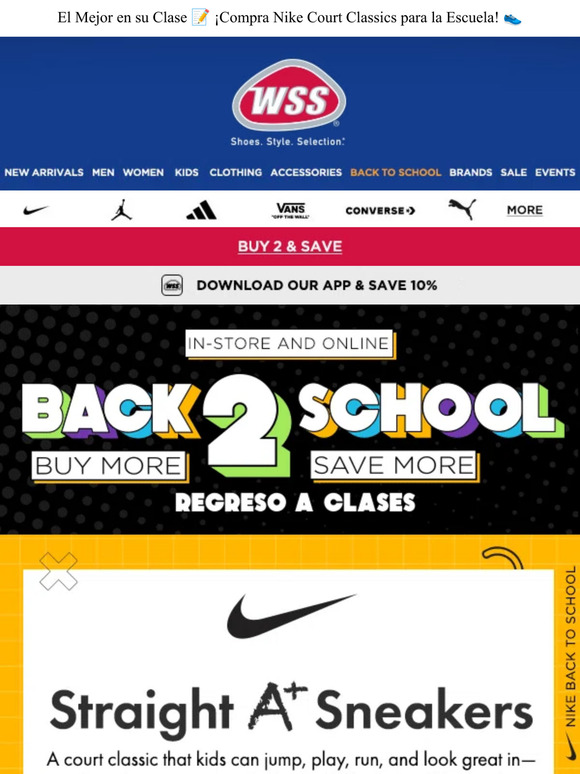 Shop WSS: Best in Class 📝 Shop Nike Court Classics for School! 👟 | Milled