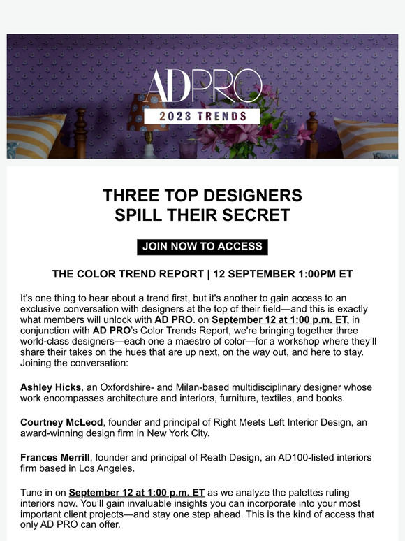 Architectural Digest: Get the Latest Color Trends | Milled