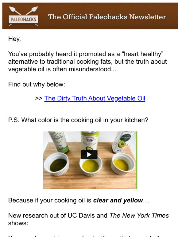 paleorecipeteam: The Dirty Truth About Vegetable Oil | Milled