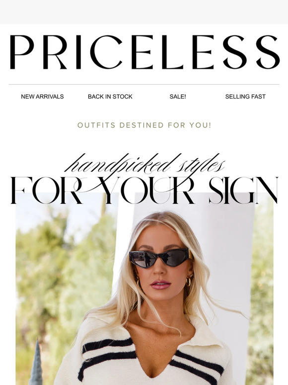 Shop Priceless: HANDPICKED styles for your sign | Milled
