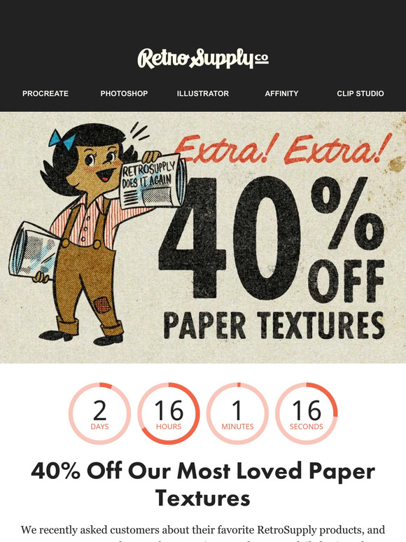 RetroSupply: 40% off our most loved paper textures | Milled